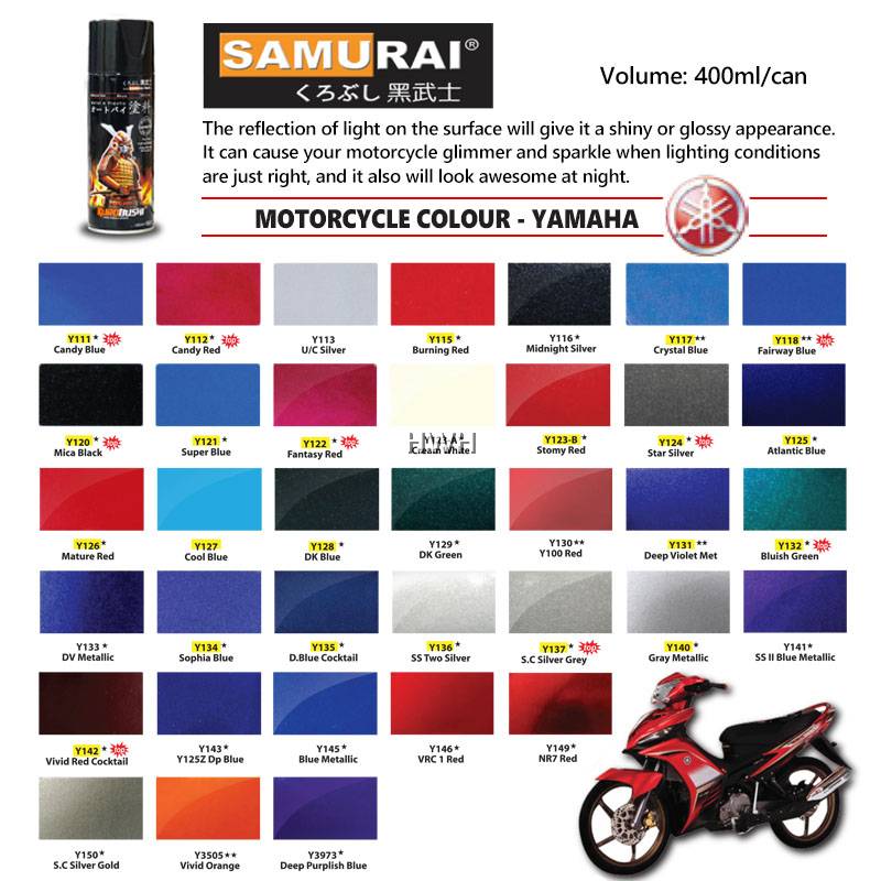 yamaha colour chart